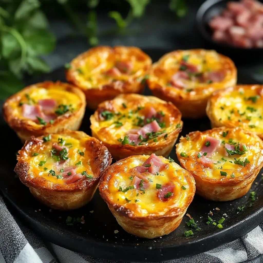 Mini Quiches with Ham and Cheese (using turkey or beef ham) Recipe ...