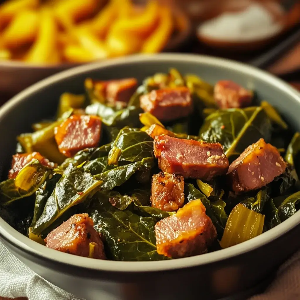 Collard Greens with Smoked Ham Hocks recipe - Vintage Cooks