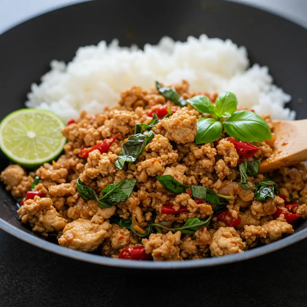 Spicy Thai Basil Chicken Recipe - Vintage Cooks