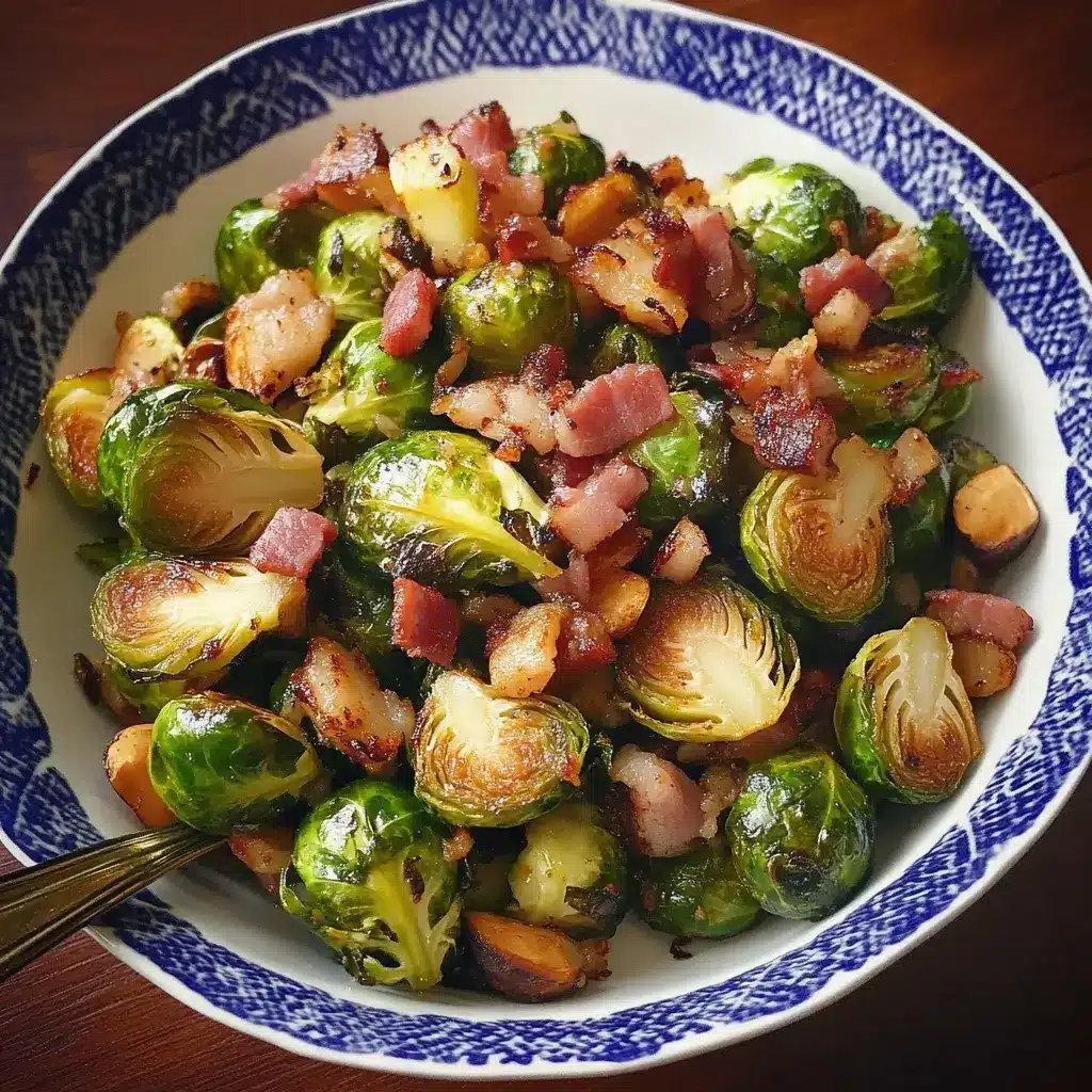 Brussels Sprouts with Bacon Lardons and Chestnuts recipe - Vintage Cooks