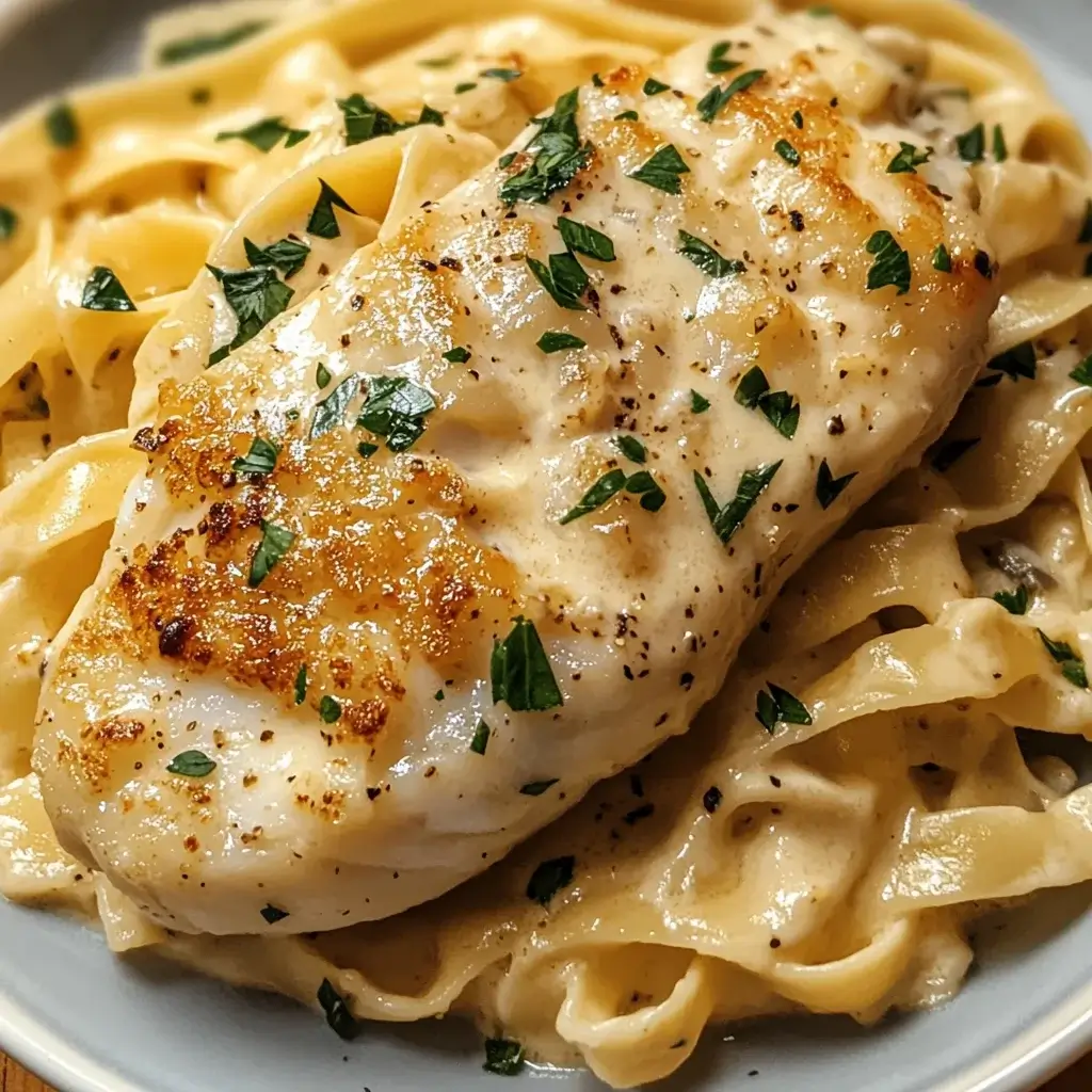 Creamy Garlic Tuscan Fish with Tagliatelle recipe - Vintage Cooks
