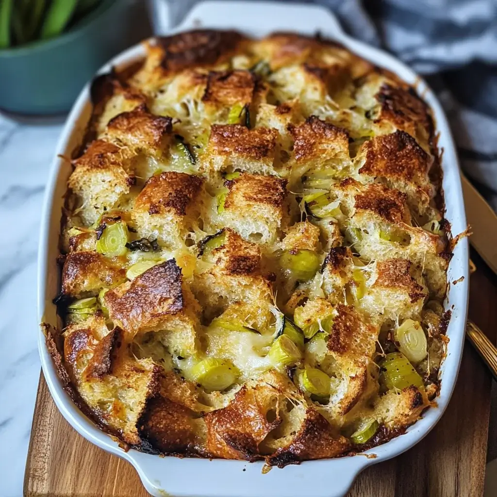 Savory Leek Bread Pudding recipe - Vintage Cooks
