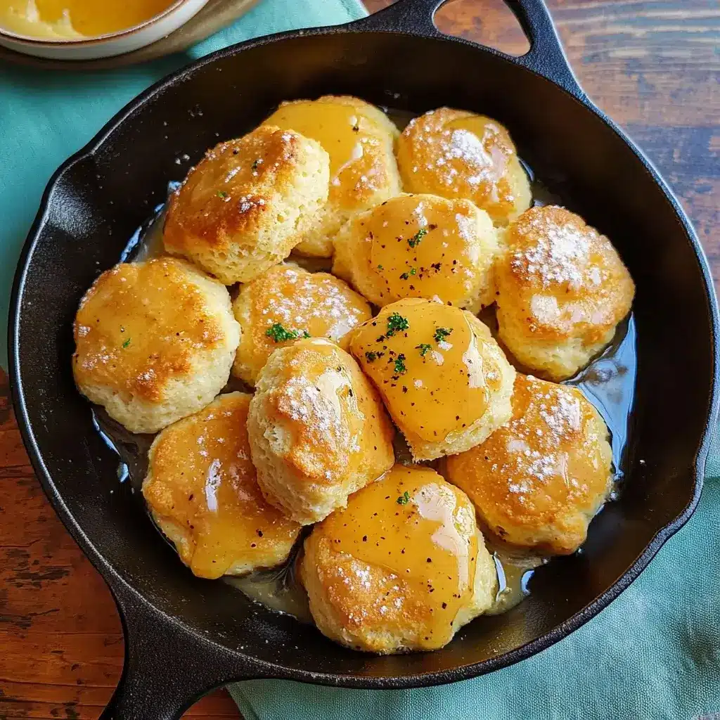 Skillet Angel Biscuits with Spicy Honey Butter recipe - Vintage Cooks