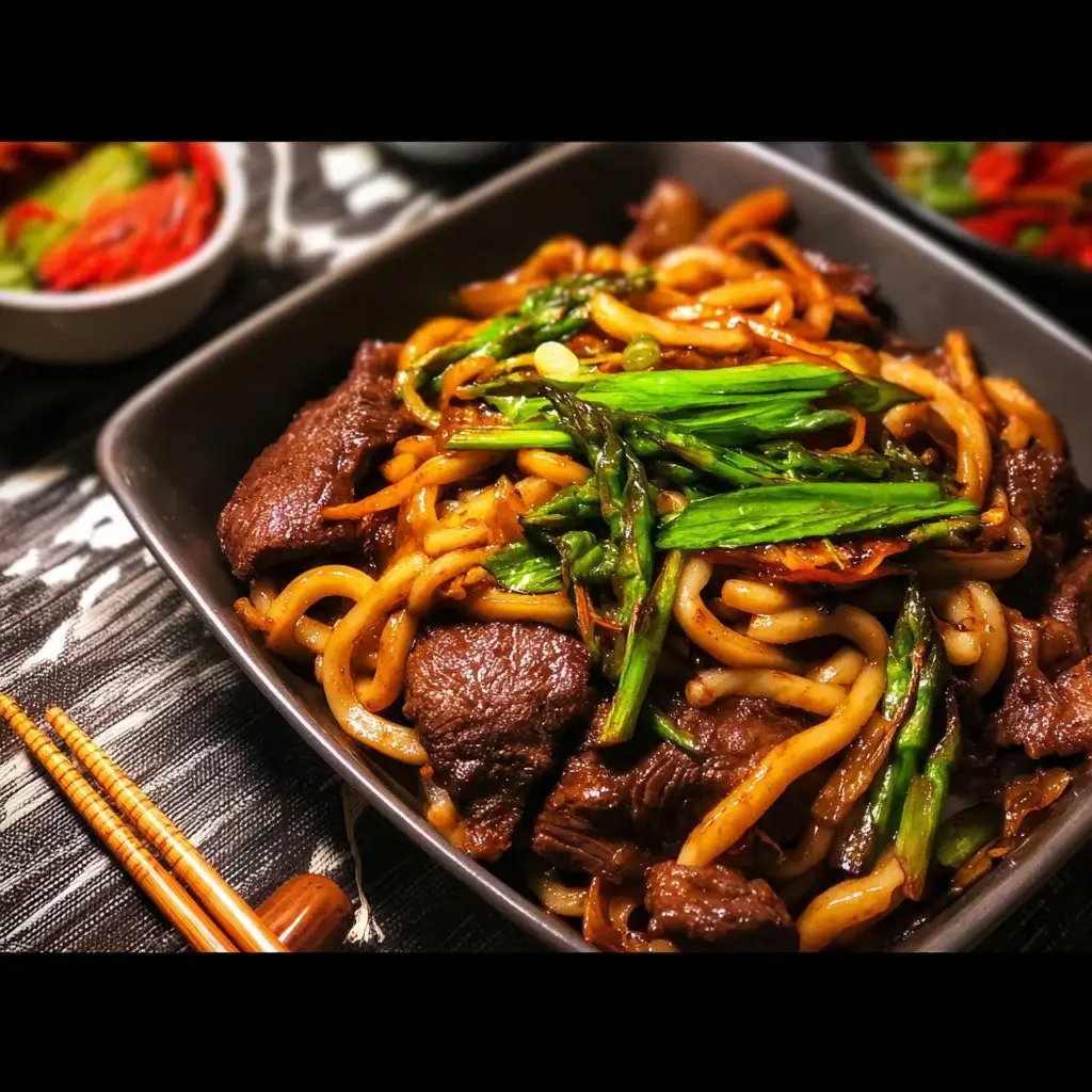 Beef Yaki Udon Noodle Stir Fry recipe - Vintage Cooks