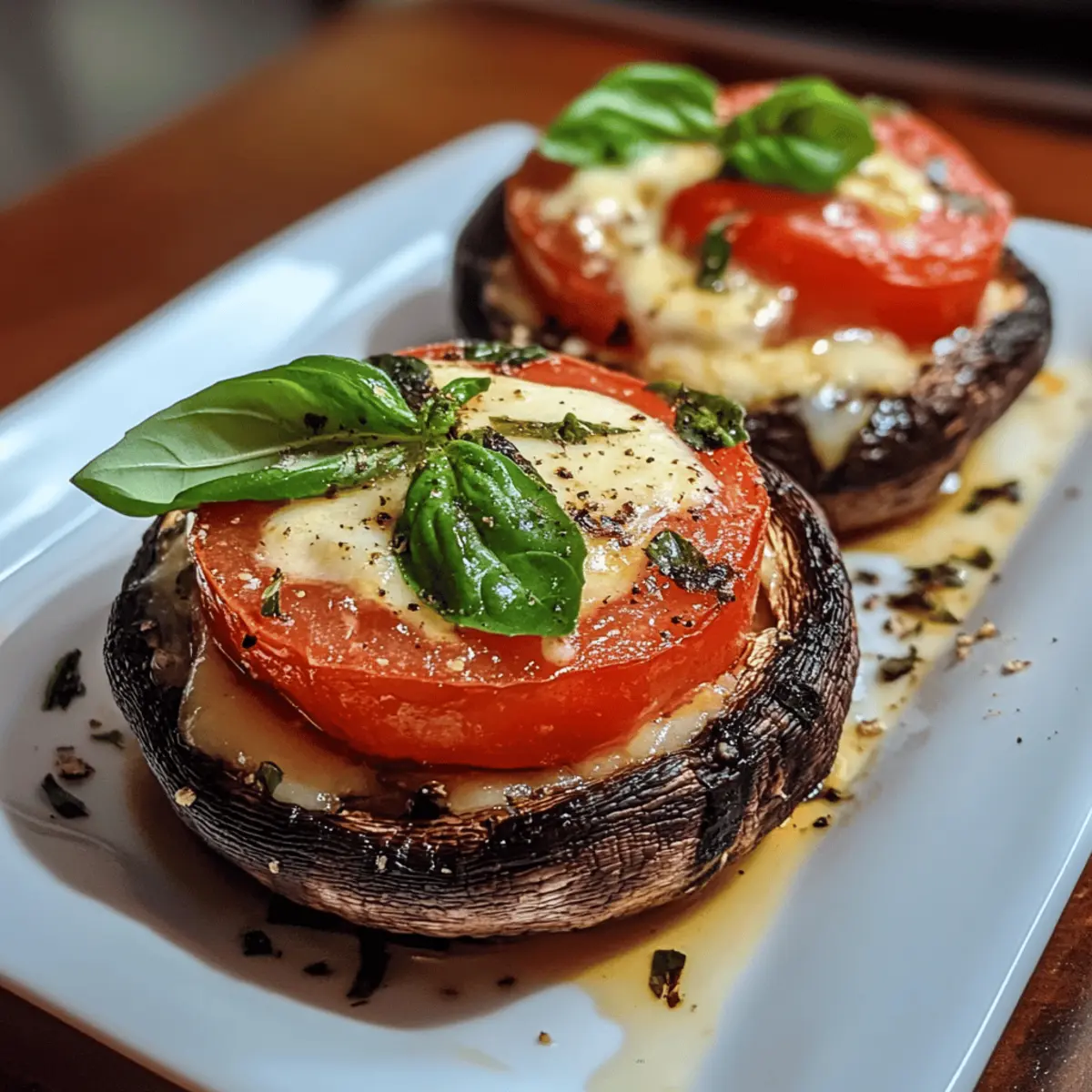 Ultimate Delicious Cheesy Caprese Stuffed Portobello Mushrooms