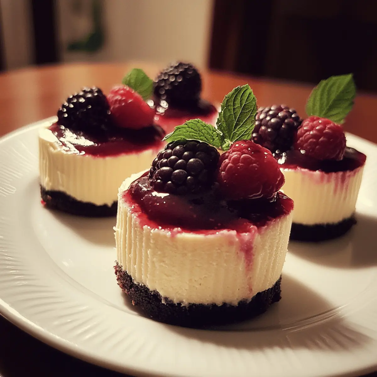 Ultimate Delicious Creamy Mini Cheesecakes with Berry Compote
