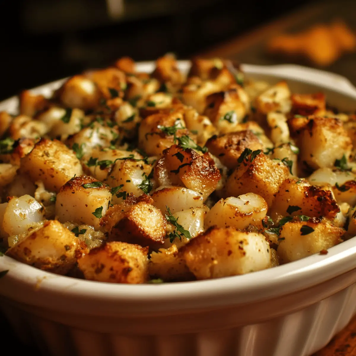 Easy Creamy Delicious Thanksgiving Bay Scallop Stuffing Dressing