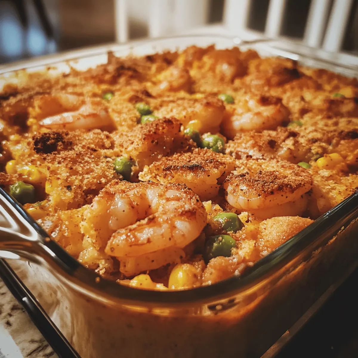 Ultimate Delicious Cajun Shrimp and Cornbread Casserole