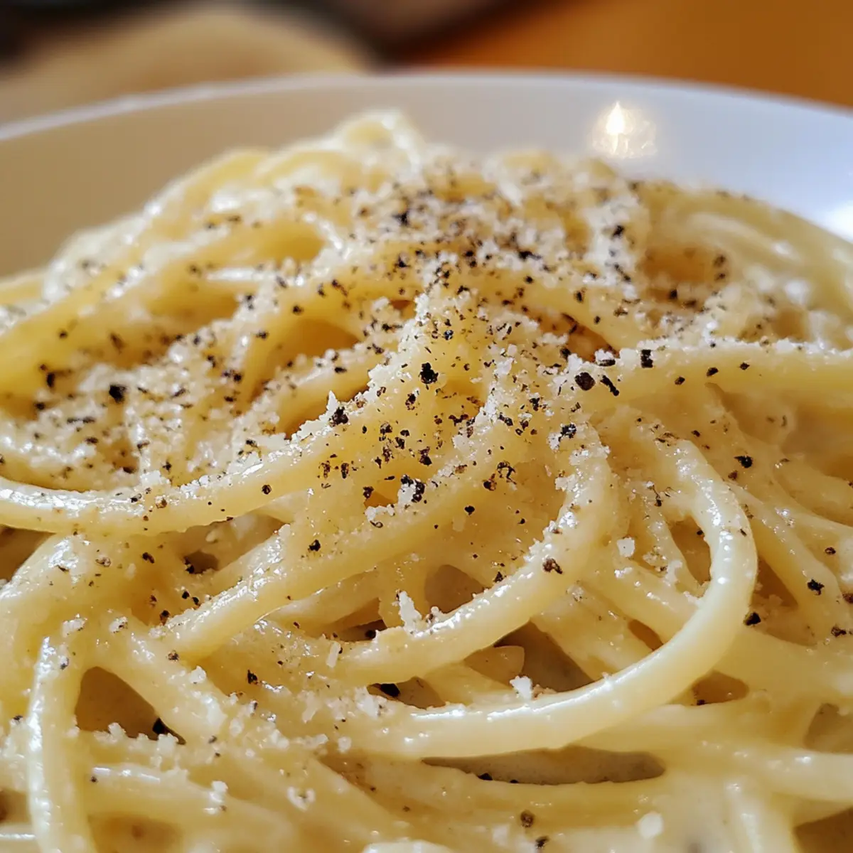 Easy Delicious Simple Cacio e Pepe with Freshly Cracked Pepper