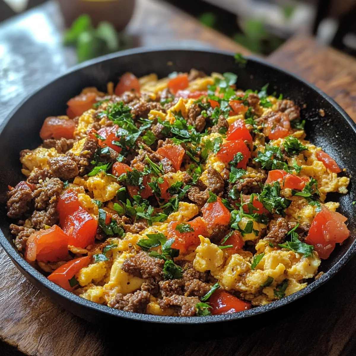 Easy Tasty Lebanese Style Scrambled Eggs with Awirma Beef-based