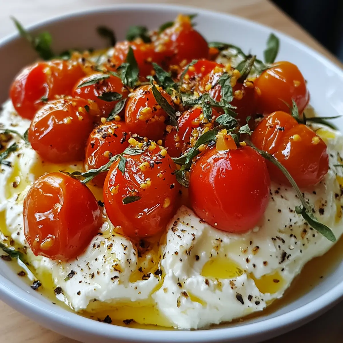Easy Delicious Whipped Feta with Honey-Roasted Cherry Tomatoes