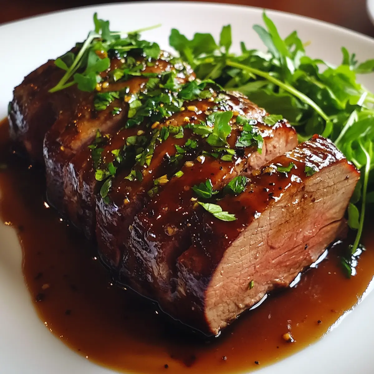 Easy Balsamic Glazed Roast Beef and Rocket with a Juicy Twist