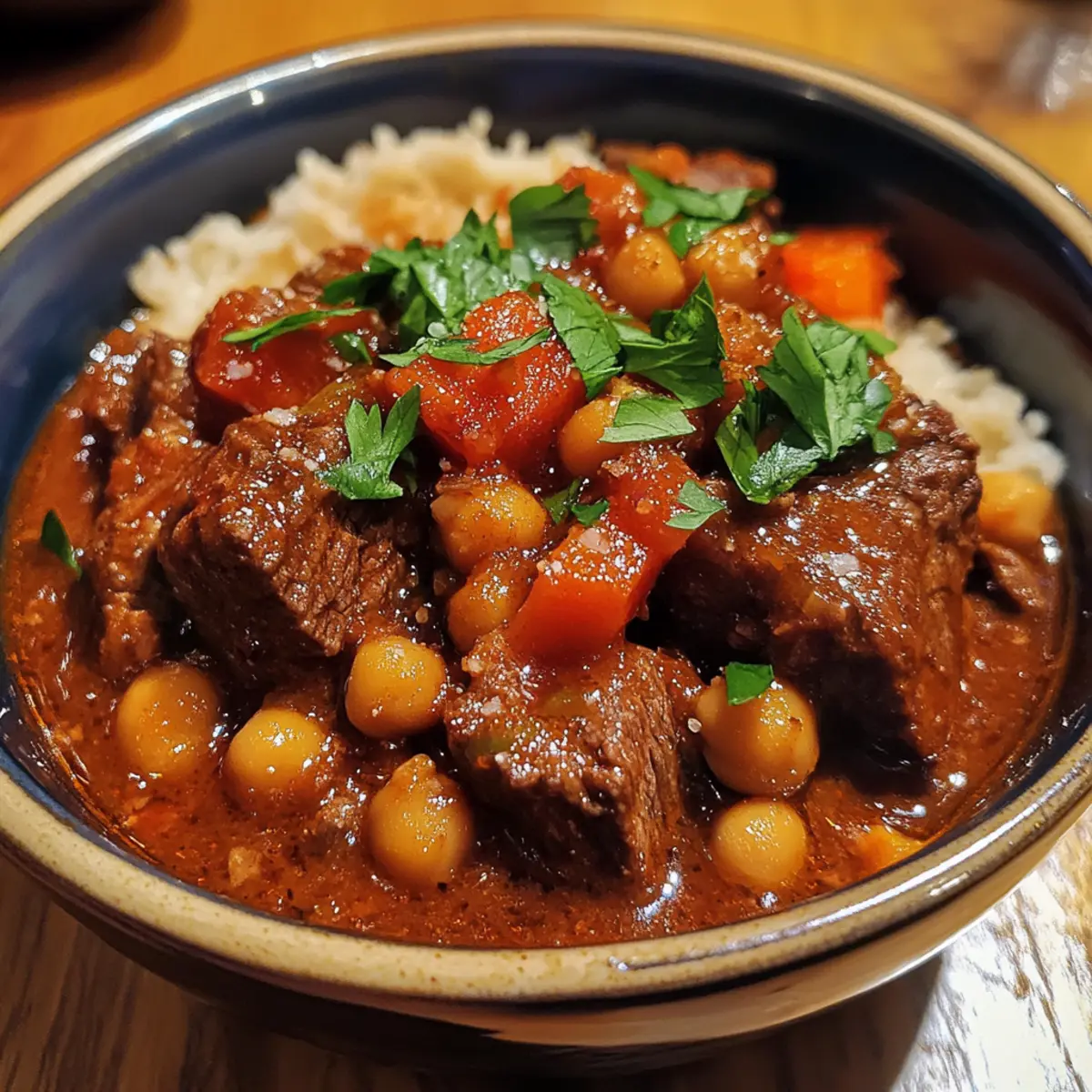 Irresistible Juicy Slow-Cooked Beef and Chickpea Tagine