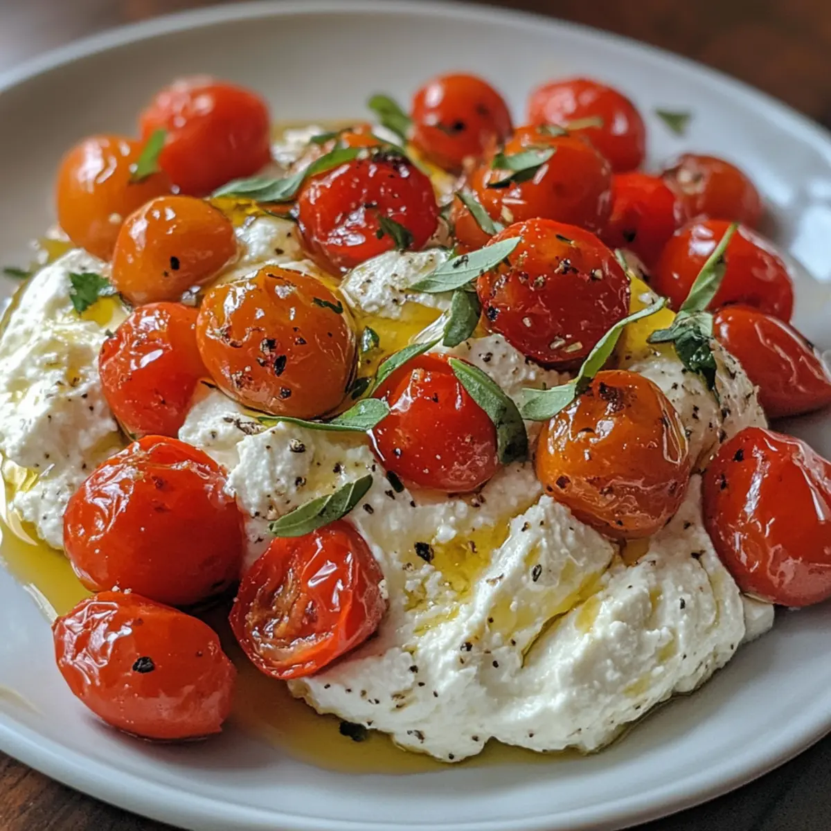 Easy Delicious Whipped Feta with Honey-Roasted Cherry Tomatoes