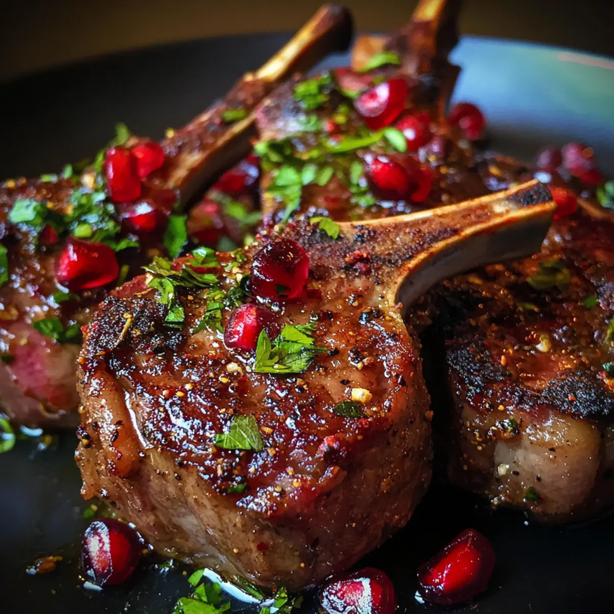 Ultimate Delicious Juicy Roasted Lamb Chops with Pomegranate Rub