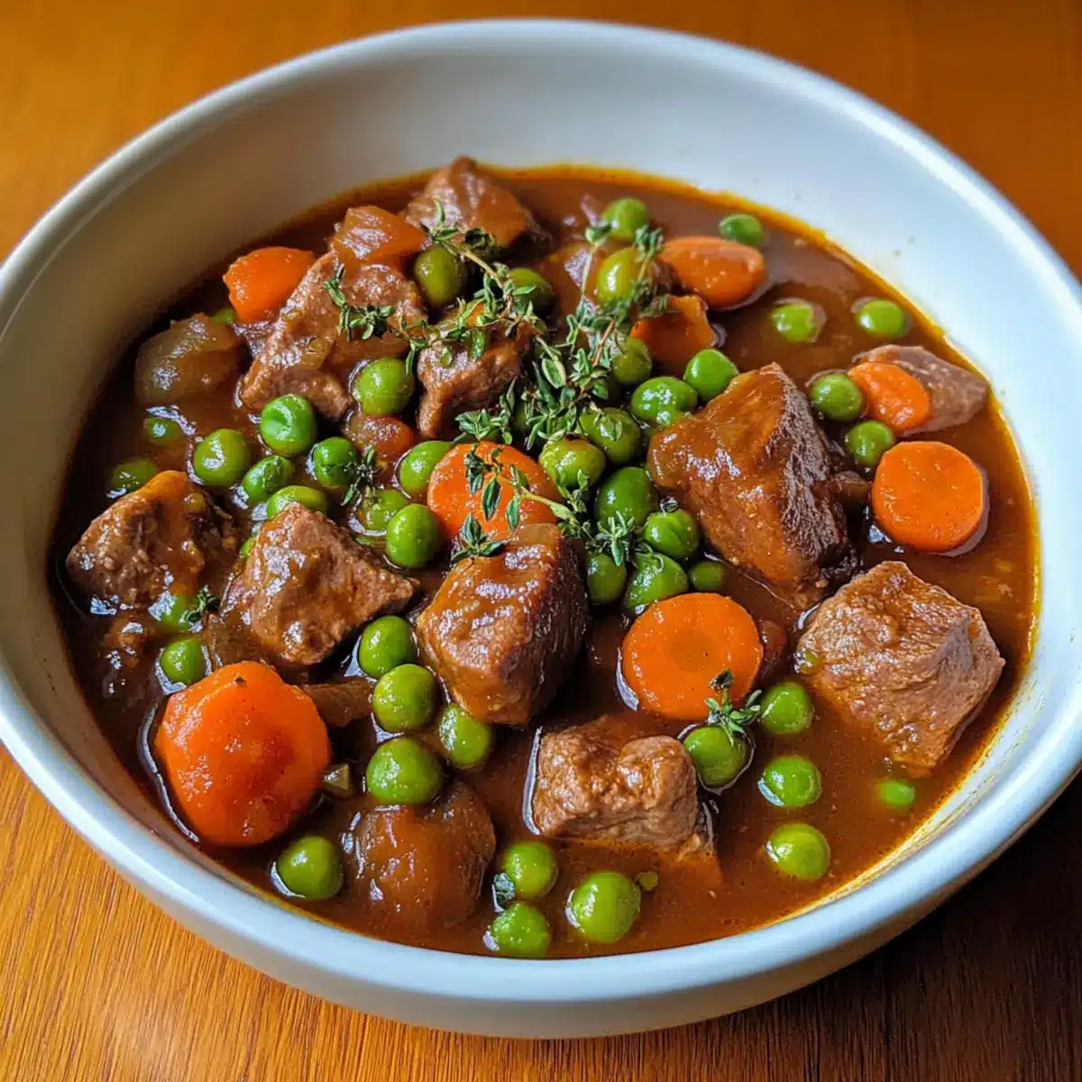 Irresistible Creamy Cozy Lamb Stew with Carrots and Peas recipe