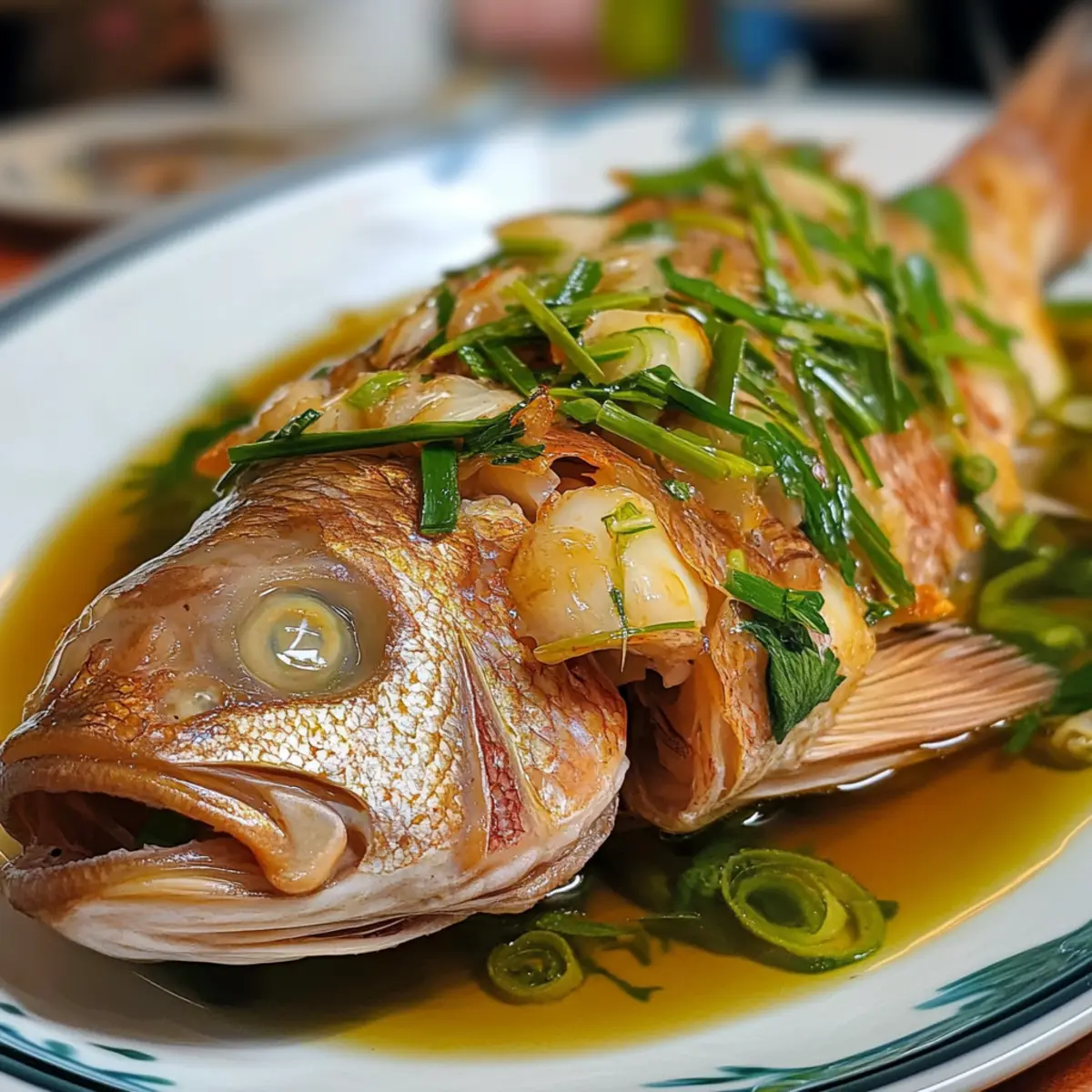 Perfect Delicious Juicy Steamed Whole Snapper with Herbs recipe